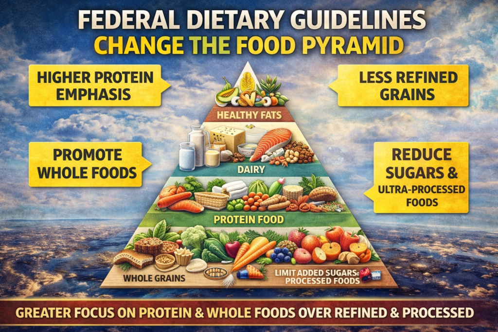 Federal Dietary Guidelines Change the Food Pyramid